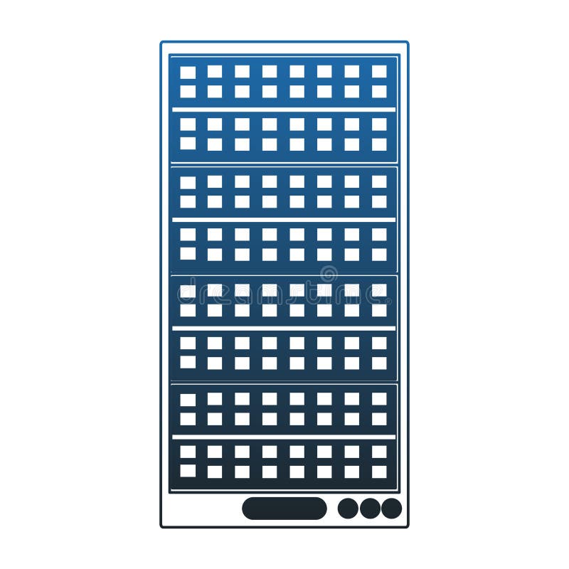 Server Tower Technology Blue Lines Stock Vector - Illustration of ...