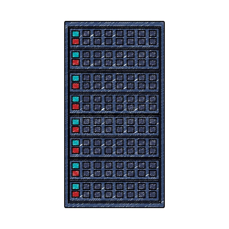 Server Tower Technology Scribble Stock Vector - Illustration of social ...