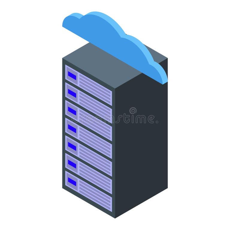 Server Tower Uploading Data To the Cloud Computing System Stock Vector - Illustration of storage ...