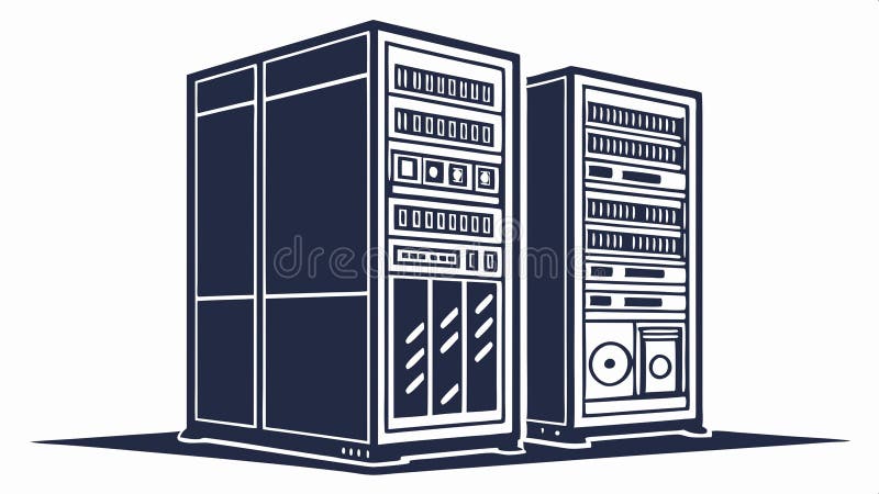 Server Towers Vector. Data and Network Infrastructure Illustration for ...