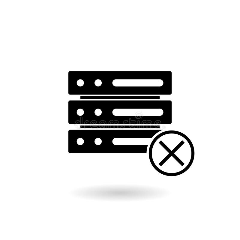 Server Unavailable Icon with Shadow Stock Illustration - Illustration ...
