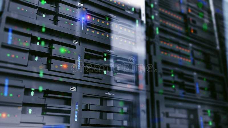 Server Units in Cloud Service Data Center Showing Flickering Light ...