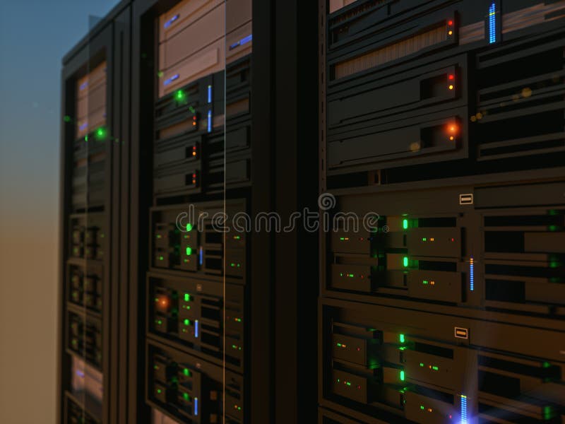 Server Units in Cloud Service Data Center Showing Flickering Light ...