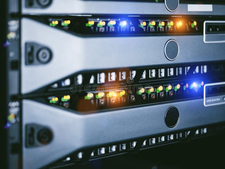 Server Units in Cloud Service Data Center Showing Flickering Light ...