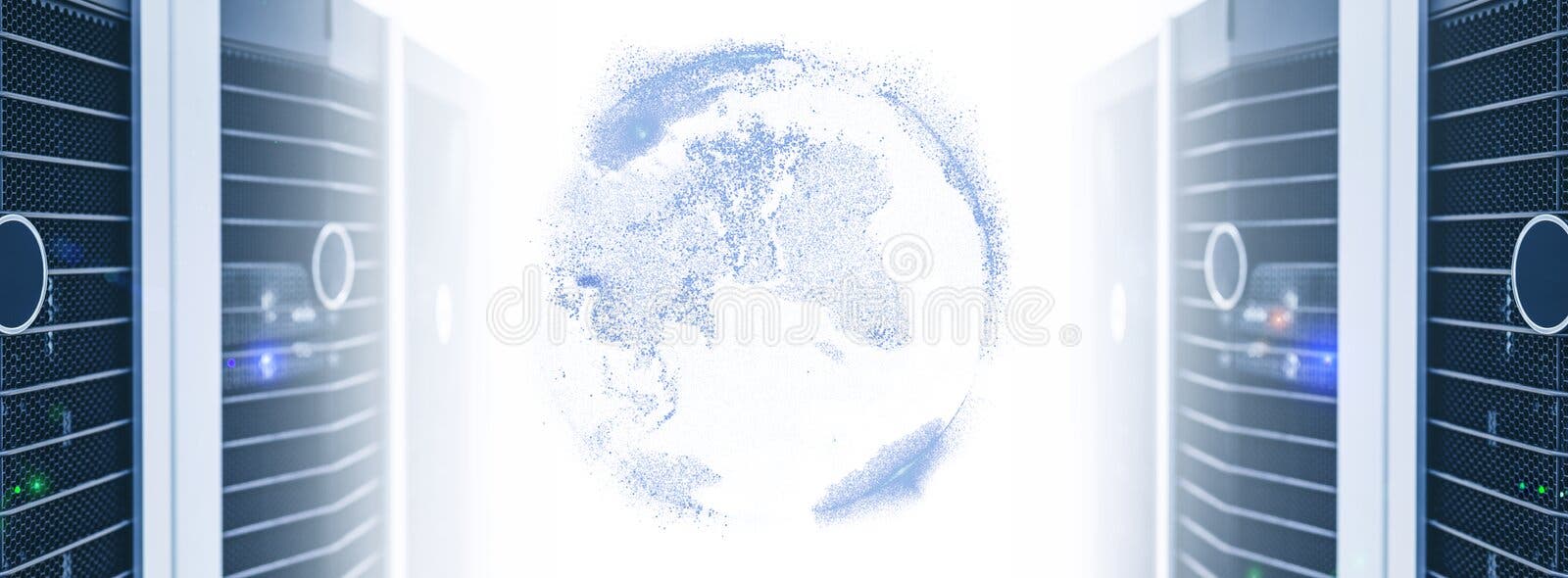 Server Units in Cloud Service Data Center Showing Flickering Light ...