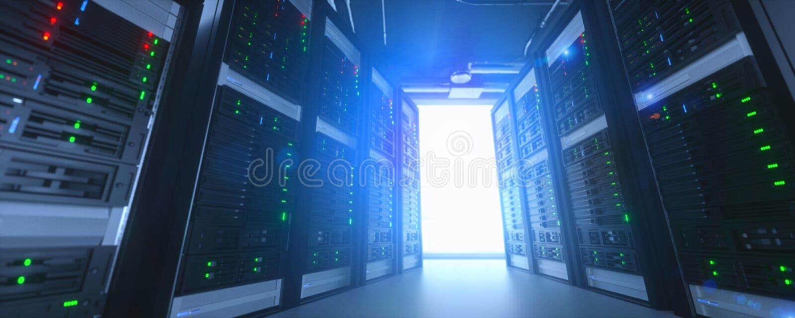 Server Units in Cloud Service Data Center Showing Flickering Light ...