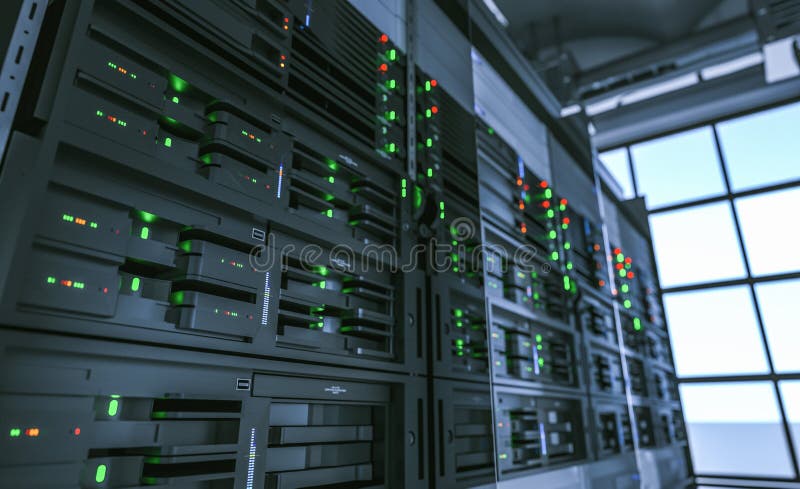 Server Units in Cloud Service Data Center Showing Flickering Light ...