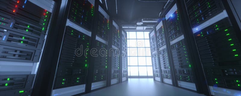 Server Units in Cloud Service Data Center Showing Flickering Light ...