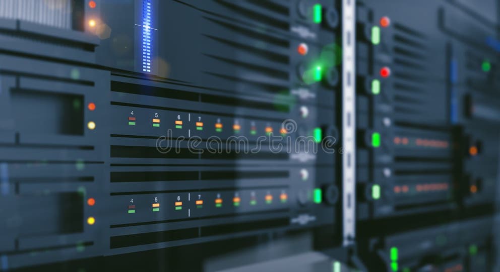 Server Units in Cloud Service Data Center Showing Flickering Light ...