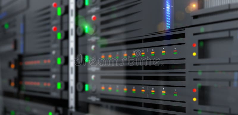 Server Units in Cloud Service Data Center Showing Flickering Light ...