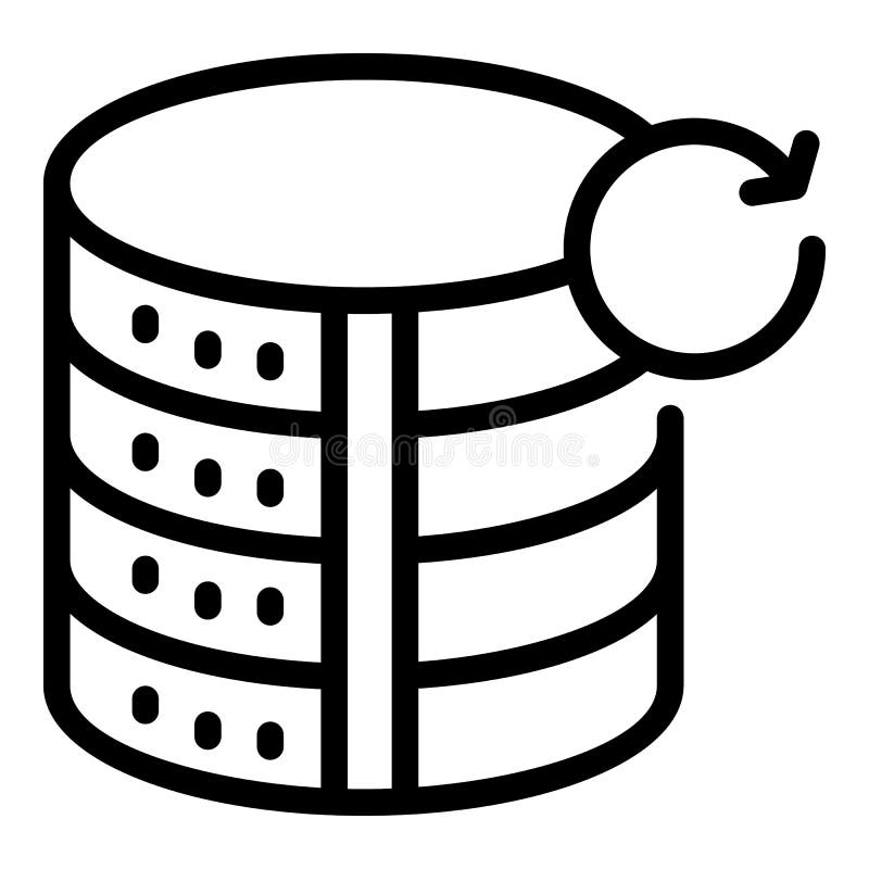 Server Update Icon, Outline Style Stock Vector - Illustration of ...
