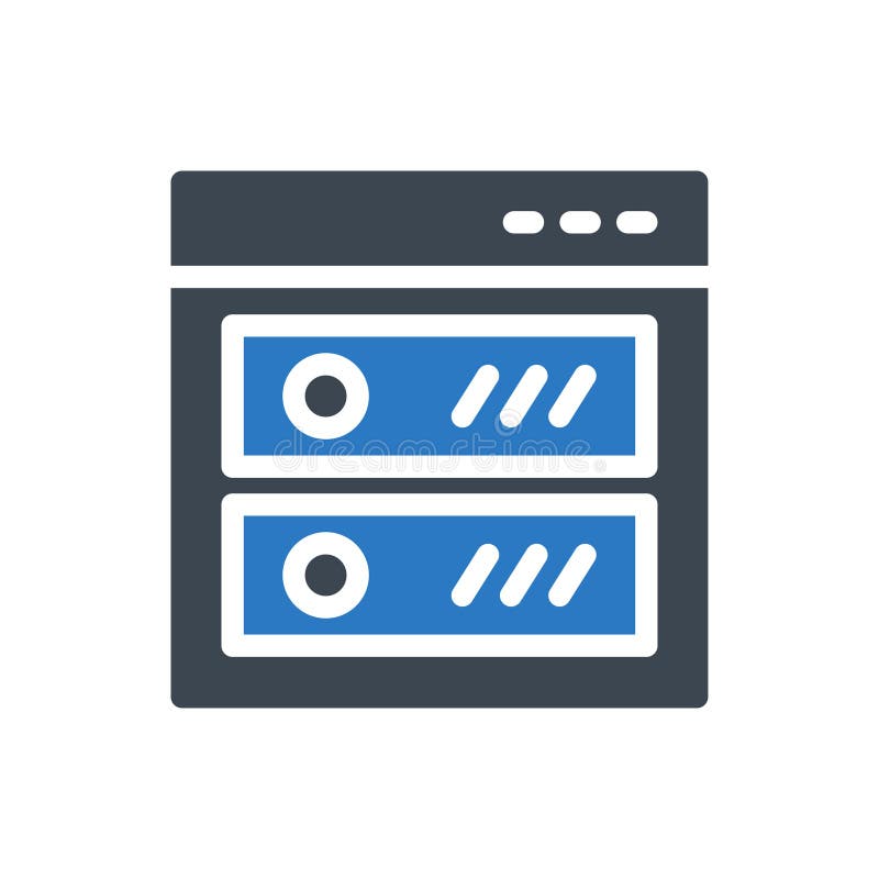 Server Vector Double Colour Icon Stock Vector - Illustration of outline ...