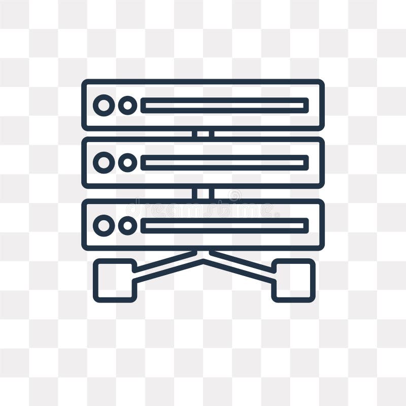 Server Vector Icon Isolated on Transparent Background, Linear Se Stock ...