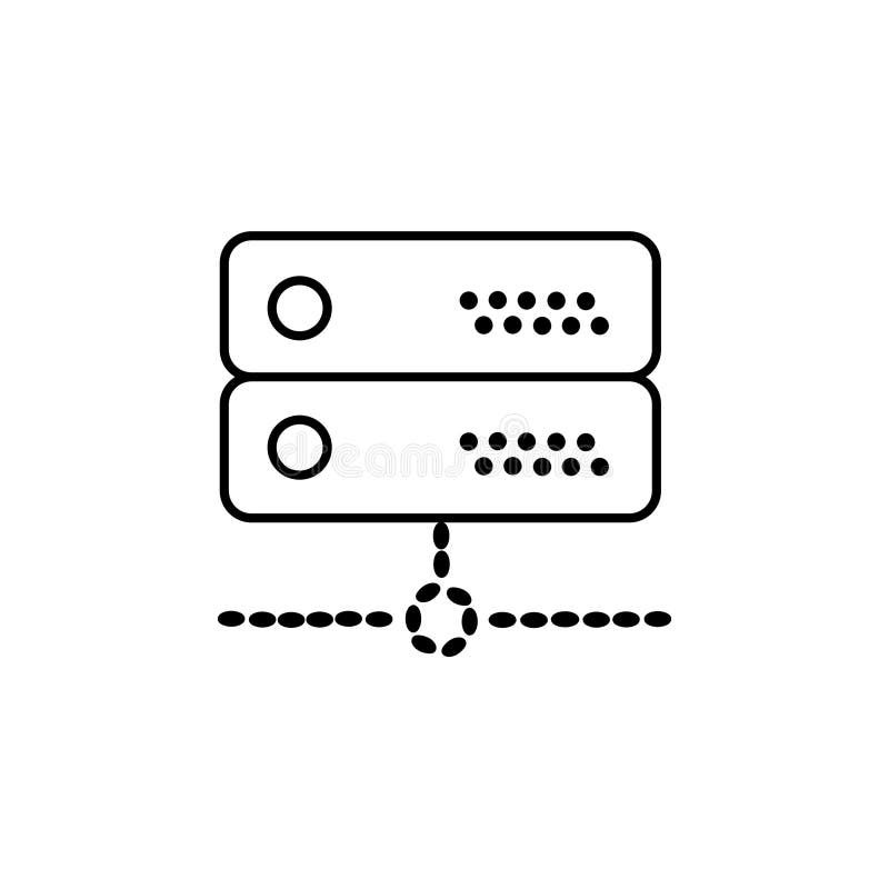 Server Vector Icon, Outline Vector Illustration. Stock Vector ...