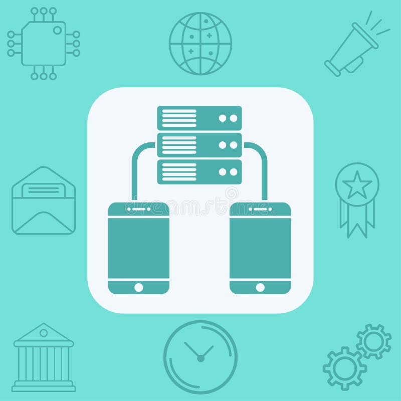 Server Vector Icon Sign Symbol Stock Vector - Illustration of download ...