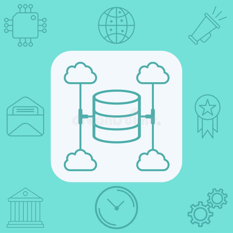 Server Vector Icon Sign Symbol Stock Vector - Illustration of download ...