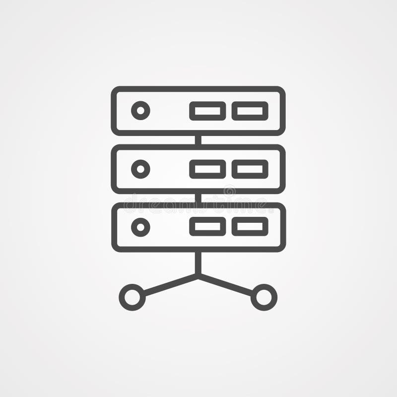 Server Vector Icon Sign Symbol Stock Vector - Illustration of download ...