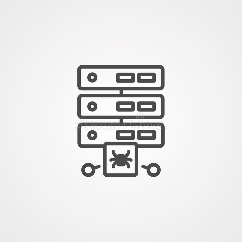 Server Vector Icon Sign Symbol Stock Illustration - Illustration of ...