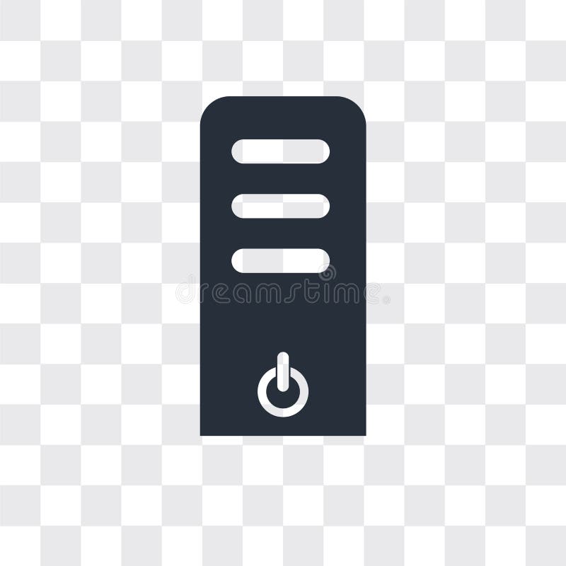 Server Vector Icon on Transparent Background, Server Logo Design Stock ...