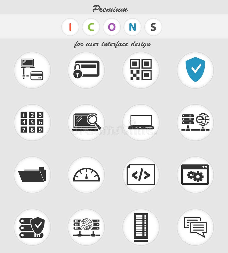 Server icon set stock vector. Illustration of sign, hard - 123248166