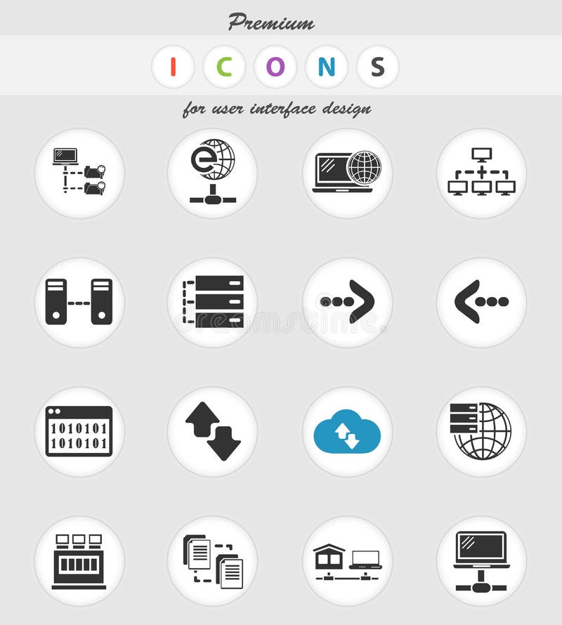 Server icon set stock vector. Illustration of laptop - 123248170