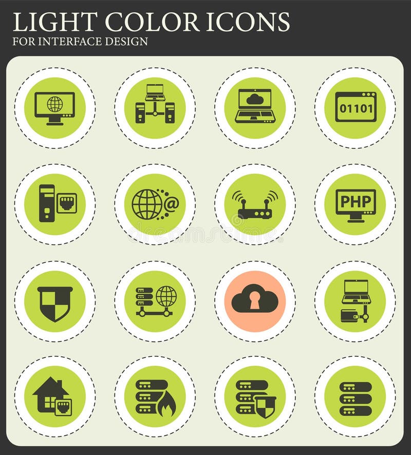 Server icon set stock vector. Illustration of global - 154985095