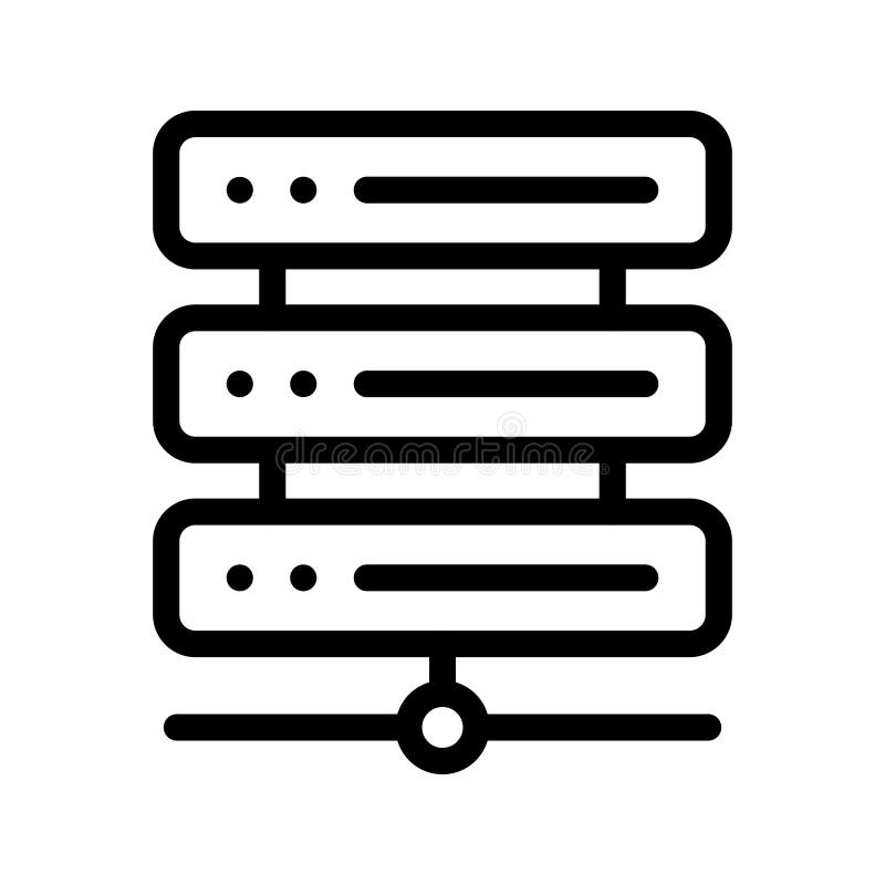 Server vector line icon stock vector. Illustration of design - 136449047