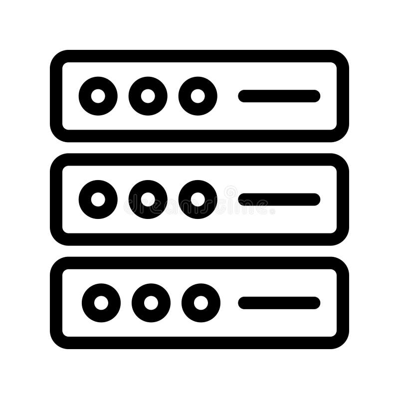 Server vector line icon stock vector. Illustration of object - 136447834