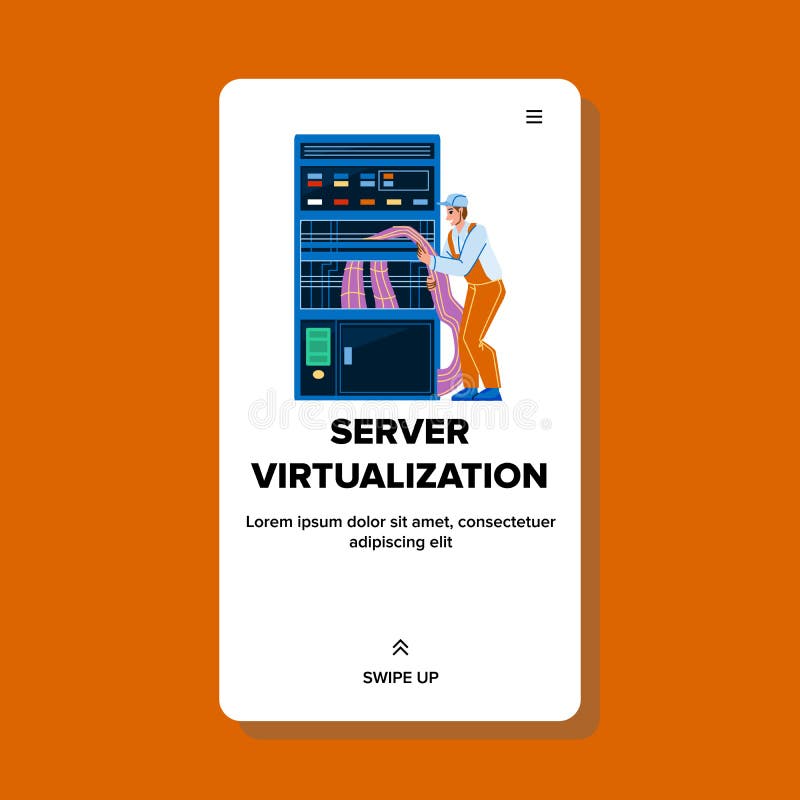 Server Virtualization Futuristic Technology Vector Stock Vector ...