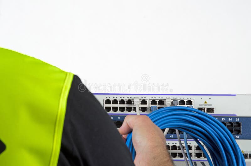 Server and Wires during Check-up Stock Image - Image of computer ...