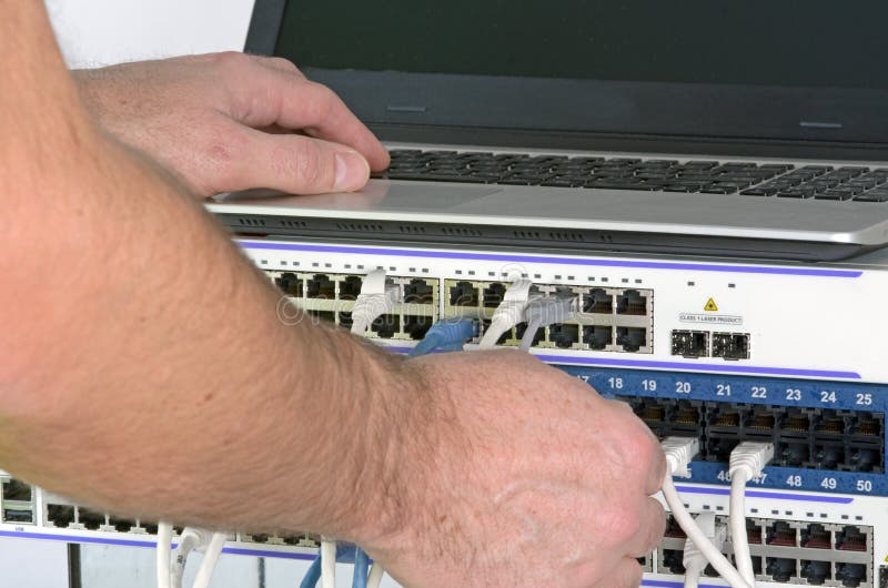 Server and Wires during Check-up Stock Image - Image of metal, steel ...