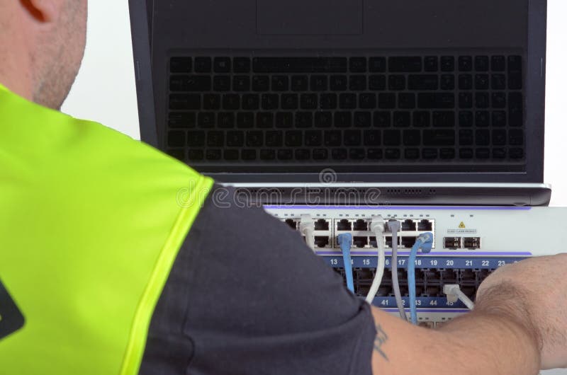 Server and Wires during Check-up Stock Photo - Image of fast, metal ...