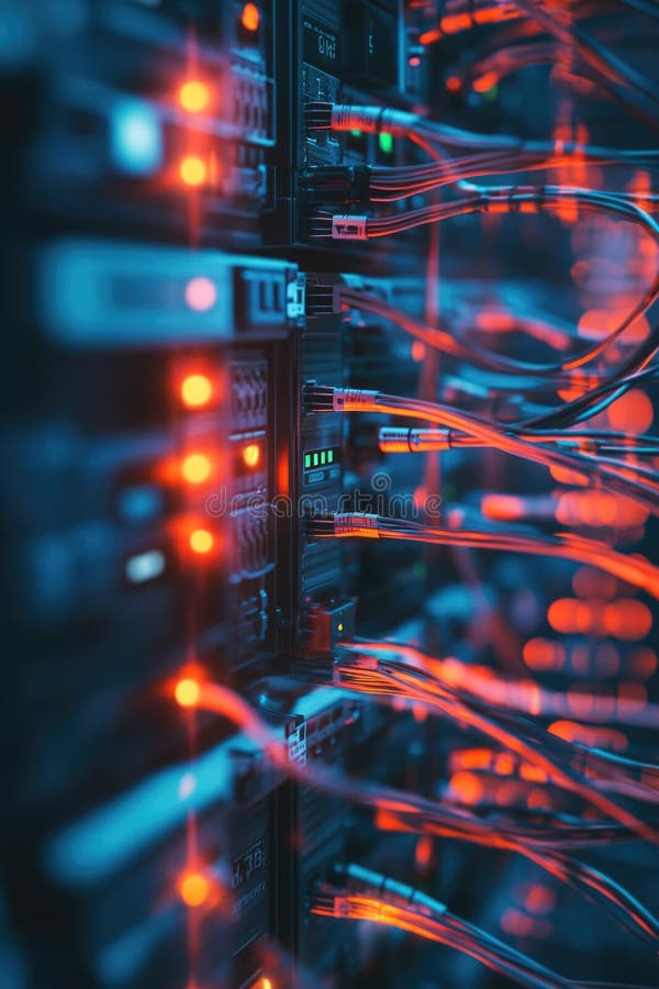 Server Wiring stock photo. Image of center, network - 378334886