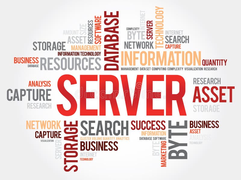 Server word cloud stock illustration. Illustration of graphic - 206300012
