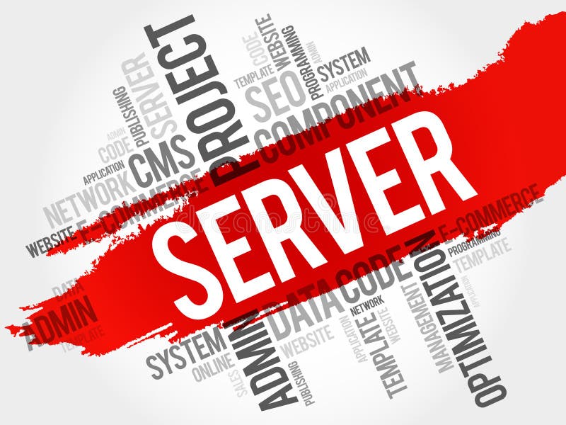 Server word cloud stock illustration. Illustration of data - 205814556