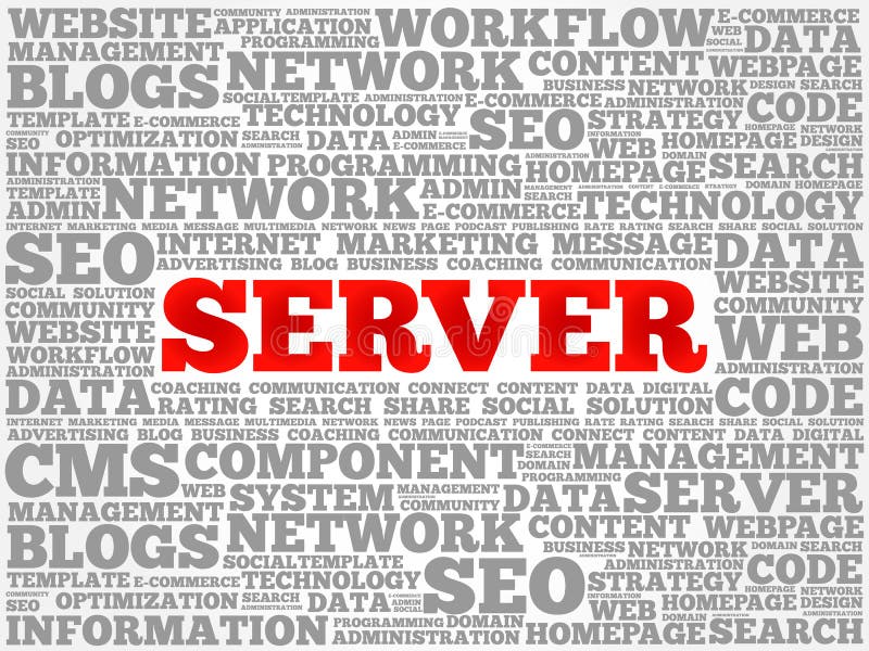 Server word cloud stock illustration. Illustration of networking ...