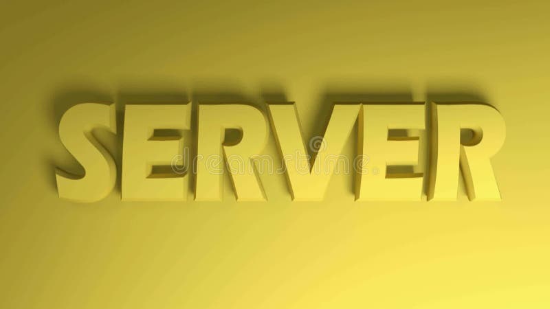 SERVER Yellow Banner Write Passing on Yellow Background - 3D Rendering ...