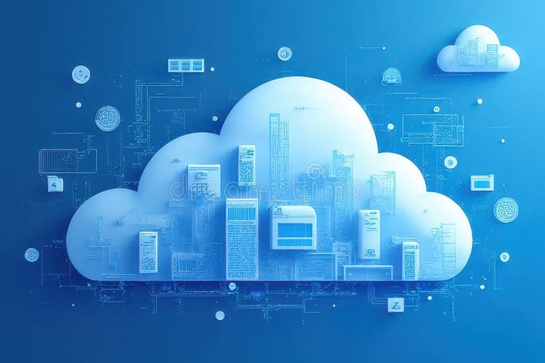 Serverless Computing in the Cloud Stock Illustration - Illustration of concept, evolution: 371561878