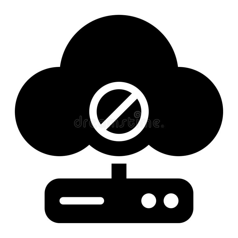 Serverless Computing, Cloud Computing, Cloud Server Glyph Solid Icon ...
