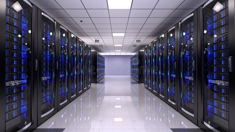 Server-Raum Reihe stock abbildung. Illustration von netz - 11010879