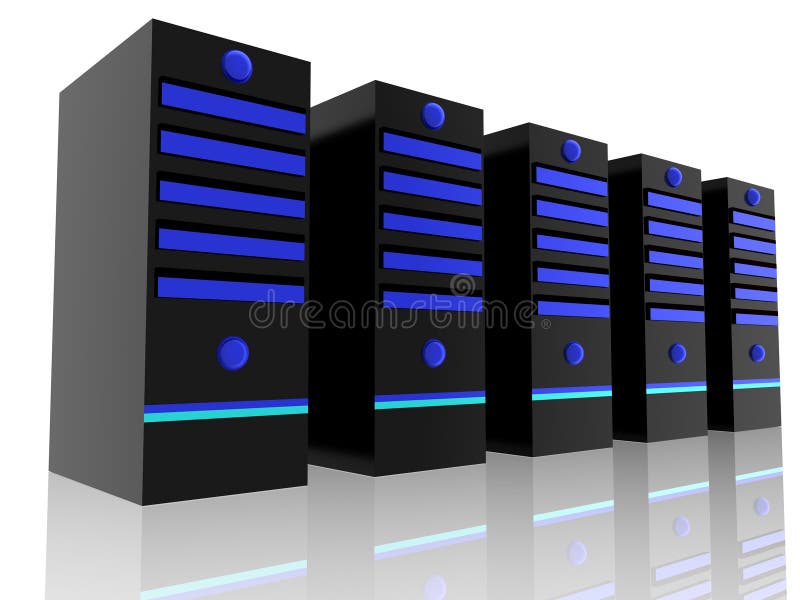 Group of 3D servers stock illustration. Illustration of support - 47507
