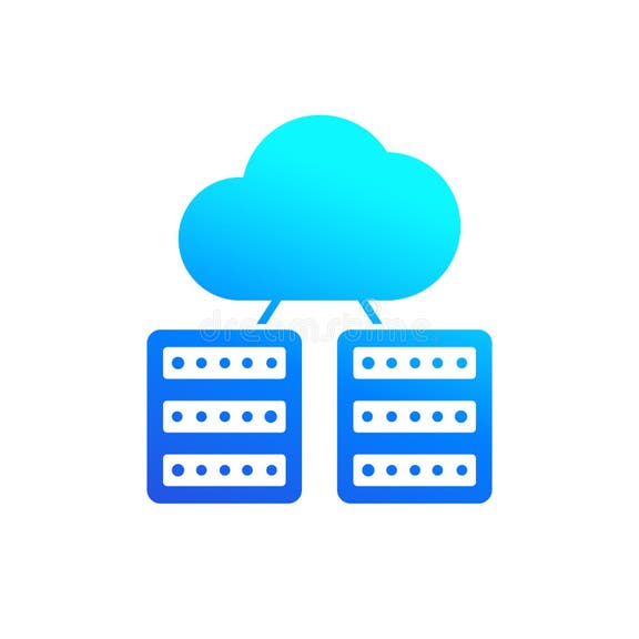 Servers and Cloud Solutions Icon on White Stock Vector - Illustration of icon, global: 292644466