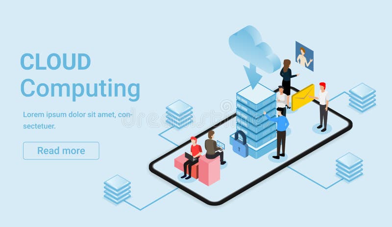 Servers with Cloud System for Sharing and Working. Cloud Technology ...