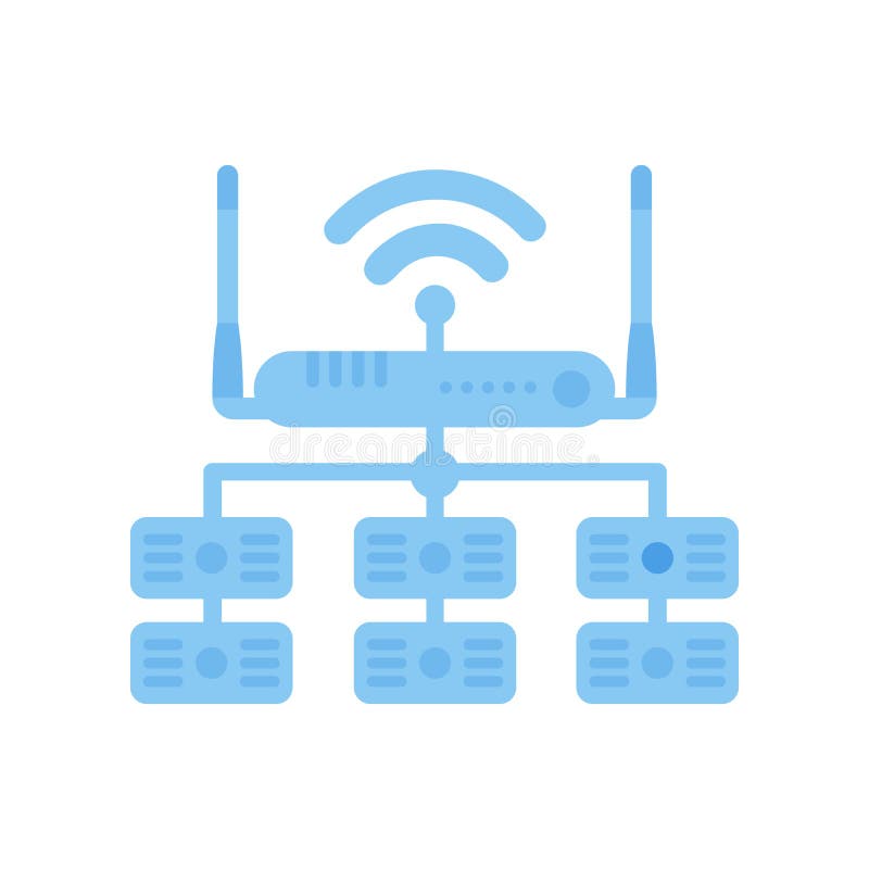 Servers Connected To the Router. IOT and Automation Concept. Isolated ...