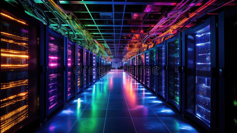 Servers data center light stock illustration. Illustration of display ...