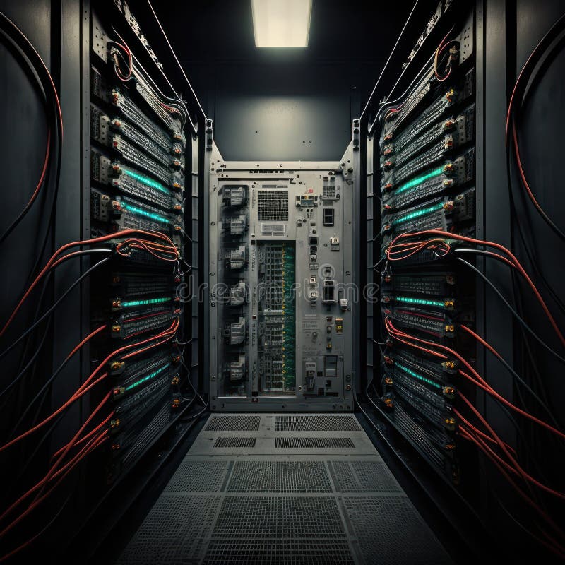 Servers Data Center Room. Generative AI Stock Image - Image of science ...