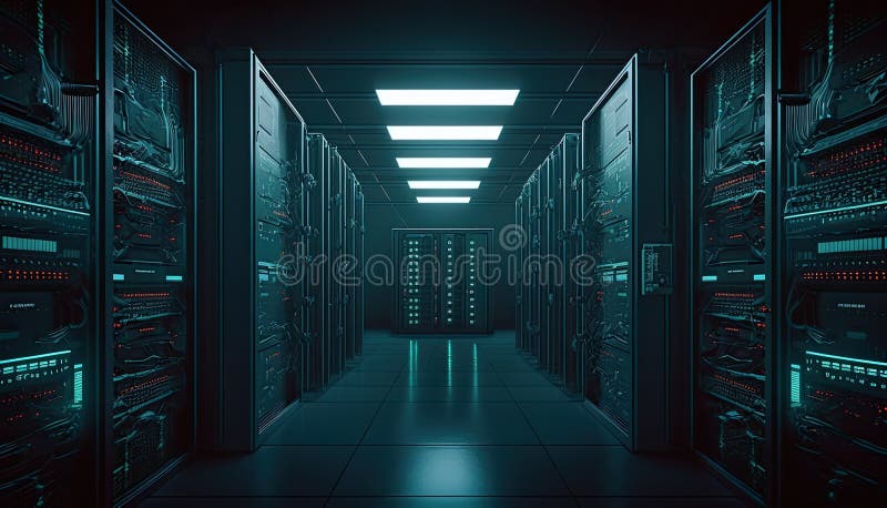 Servers Data Center Room Storage Systems Stock Image - Image of ...