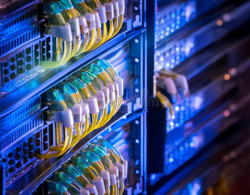 Servers and Data Management, Featuring Symbols Like Server Racks, Data ...