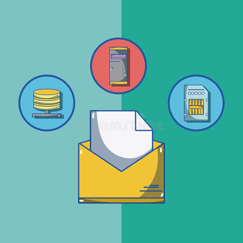 Servers and database stock vector. Illustration of cartoons - 118416355