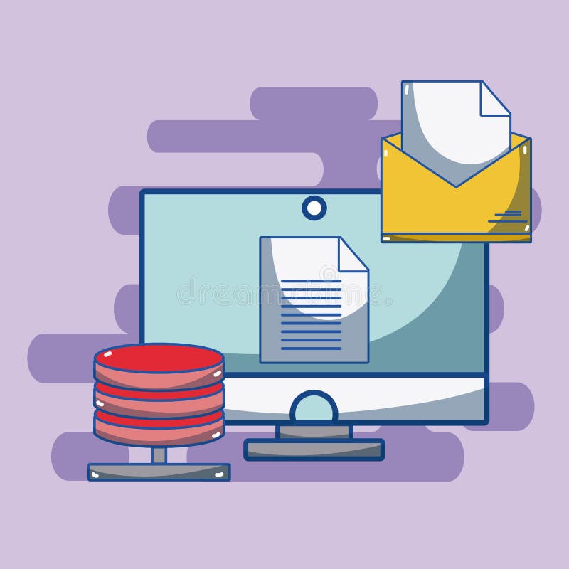 Database Server That Save System Information Stock Vector ...